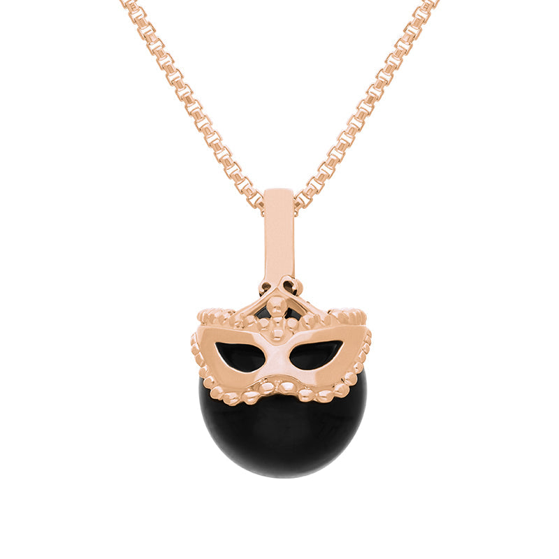 18ct Rose Gold Whitby Jet Zodiac Gemini 9mm Bead Pendant P3622 Necklace ...