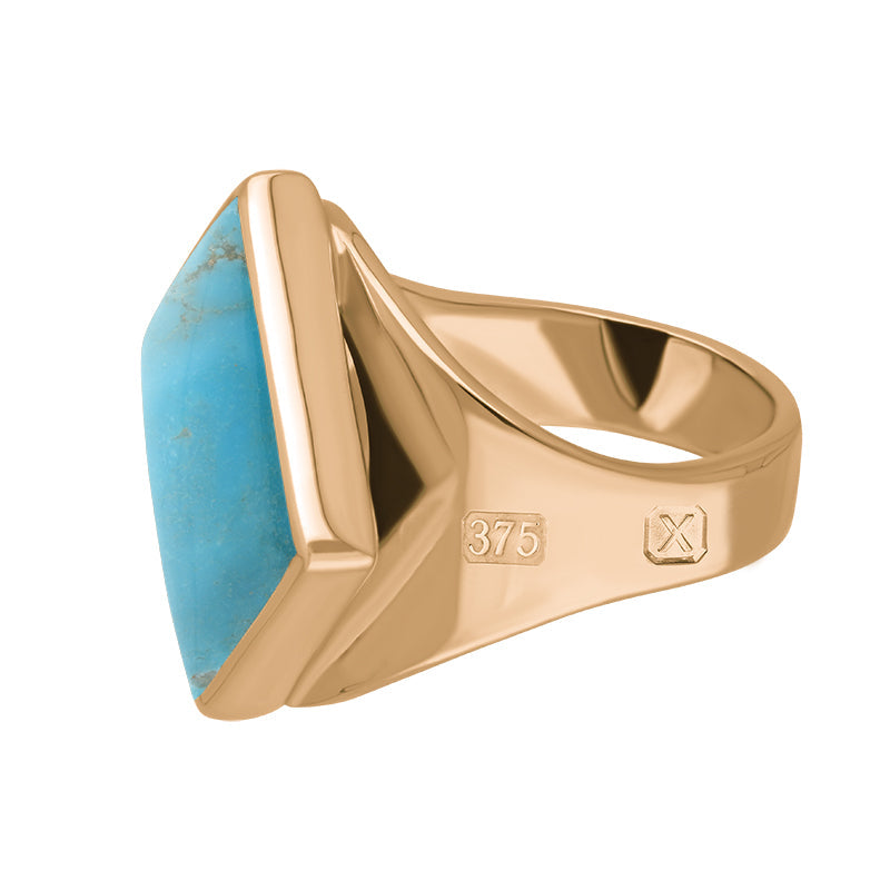 9ct Rose Gold Turquoise Hallmark Small Rhombus Ring R606_FH Ring | Jura ...