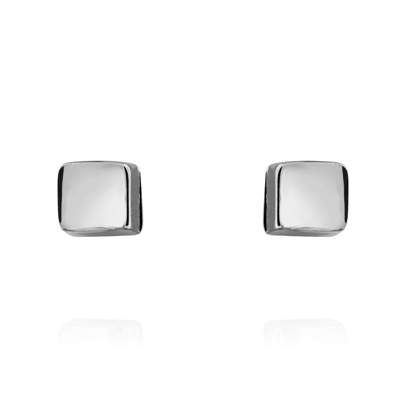 9ct White Gold 3mm Cube Stud Earrings Supplier: Herbert Marx Earrings | Jura Watches