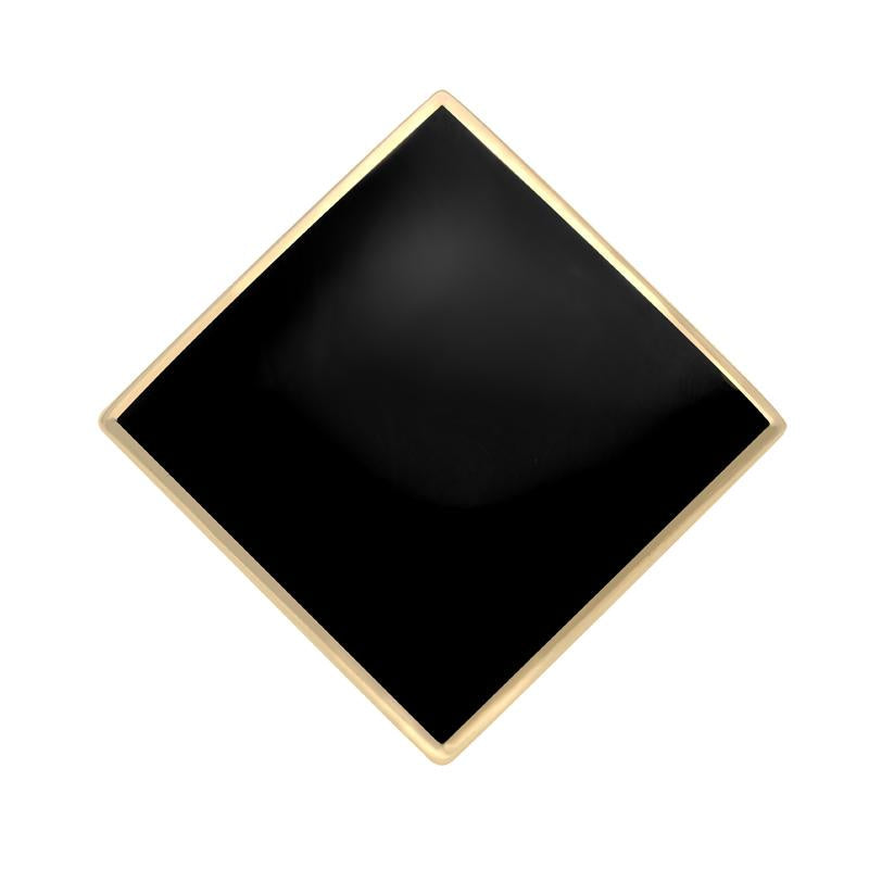 9ct Yellow Gold Whitby Jet Large Rhombus Ring R608 Ring | Jura Watches