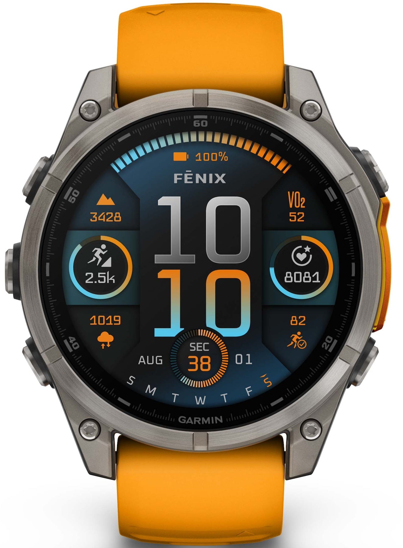 Garmin Fenix 8 47mm Sapphire AMOLED Titanium Spark Orange Graphite ...