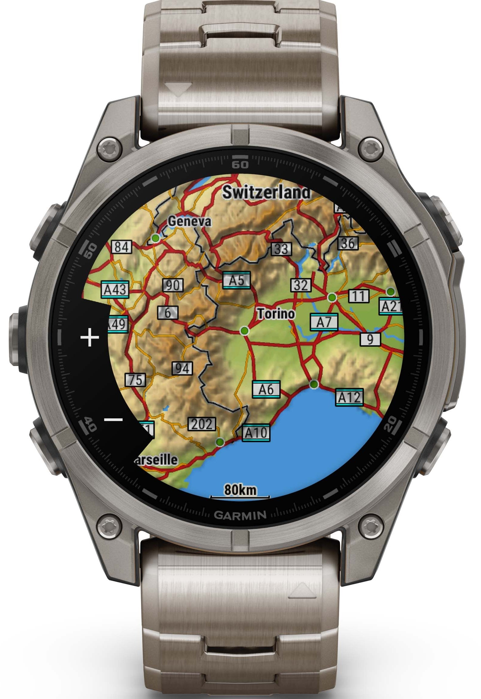 Garmin Fenix 8 47mm Sapphire AMOLED Titanium Bracelet Watch 010-02904 ...