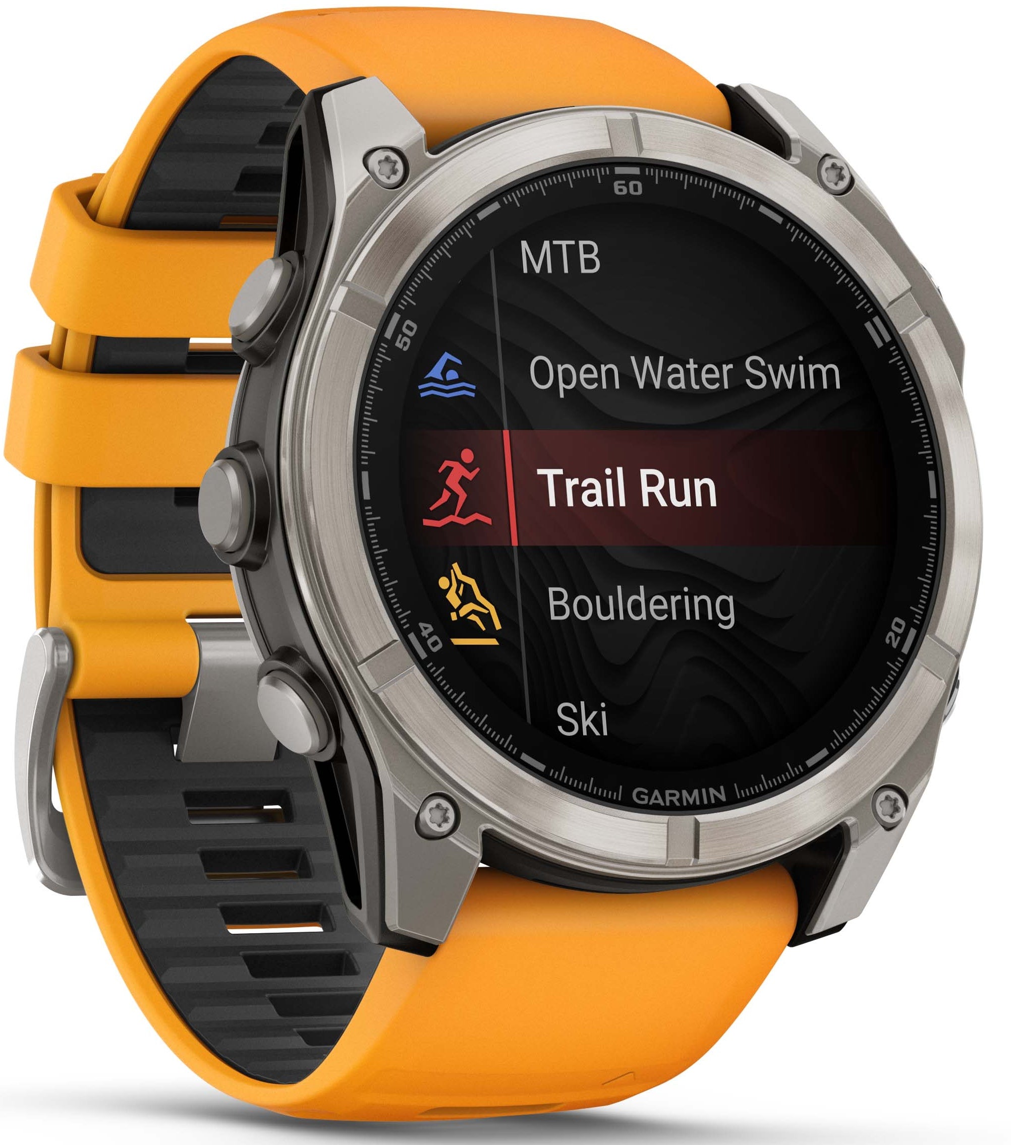 Garmin Fenix 8 51mm Sapphire AMOLED Graphite Spark Orange Titanium ...