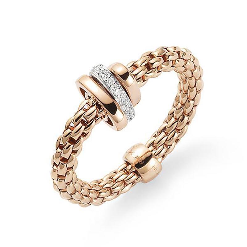 Fope Ex-Display Flex'It Prima 18ct Rose Gold 0.10ct Diamond Ring ...