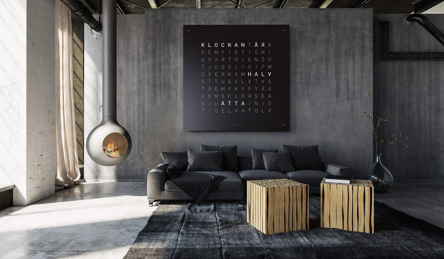 QLOCKTWO Earth 180 Black Pepper Wall Clock Watch Q180ENBLPC Watch ...