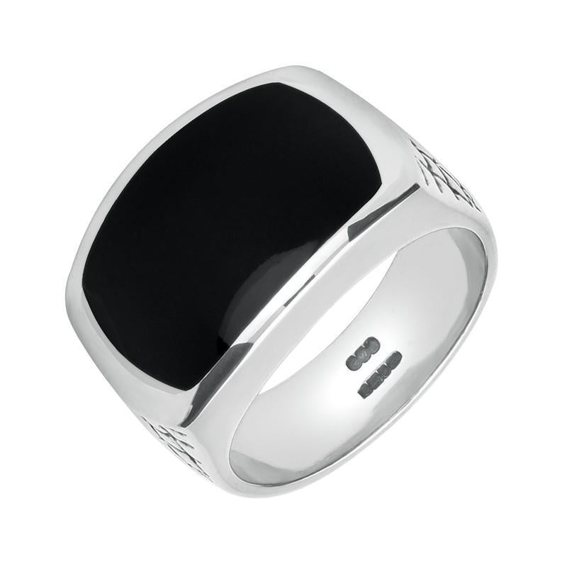Sterling Silver Whitby Jet Web Shoulder Ring R580 Ring | Jura Watches