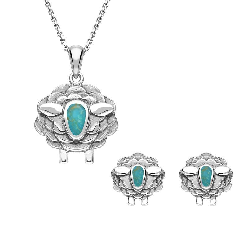 Sterling Silver Turquoise Sheep Two Piece Set S205 Gift Set | Jura Watches