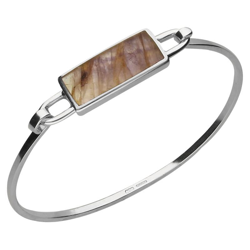 Sterling Silver Blue John Light Oblong Bangle B034 Bangle | Jura Watches
