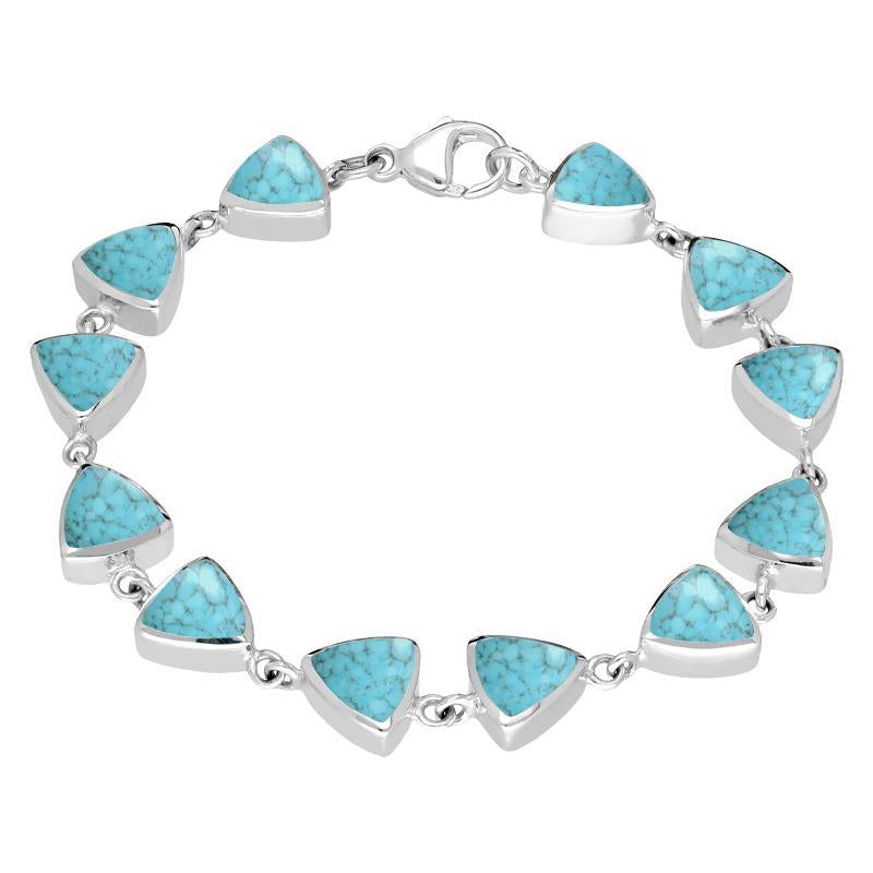 Sterling Silver Turquoise Curved Triangle Bracelet B244 Bracelet | Jura ...
