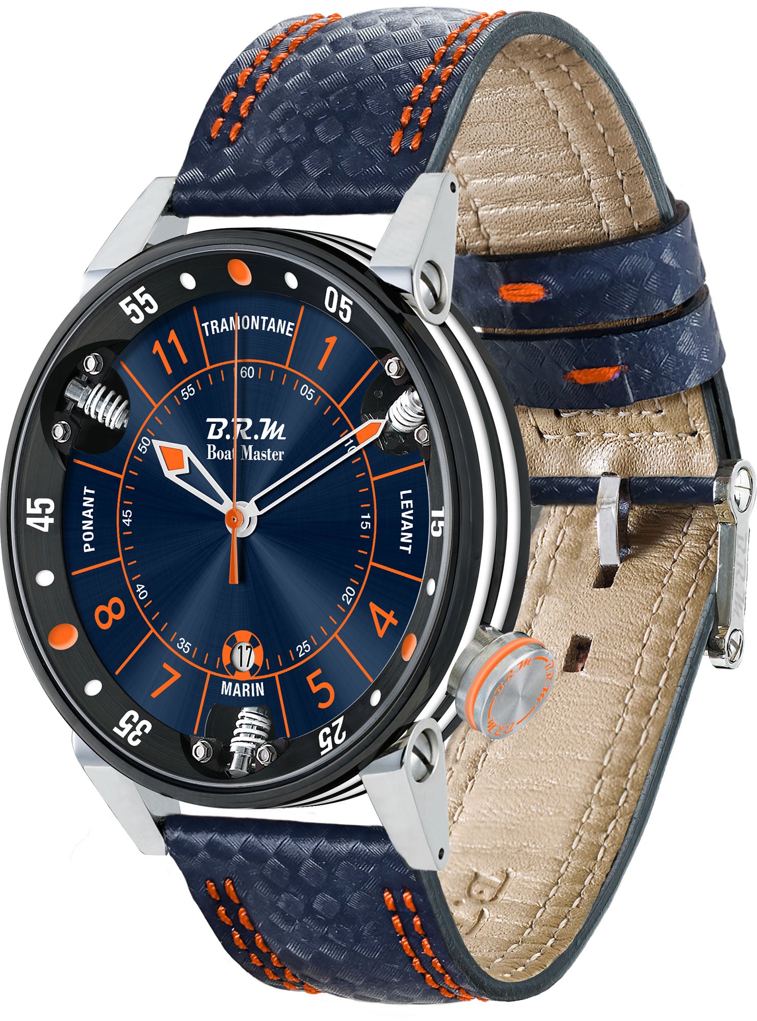 B.R.M. Watches Boat Master Chronograph Blue Sun Watch BM6-44-SA-N-CBL ...
