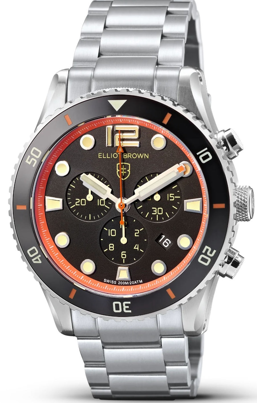 Elliot Brown Bloxworth Chrono Black Orange Bracelet Watch D 929-019-B07 ...