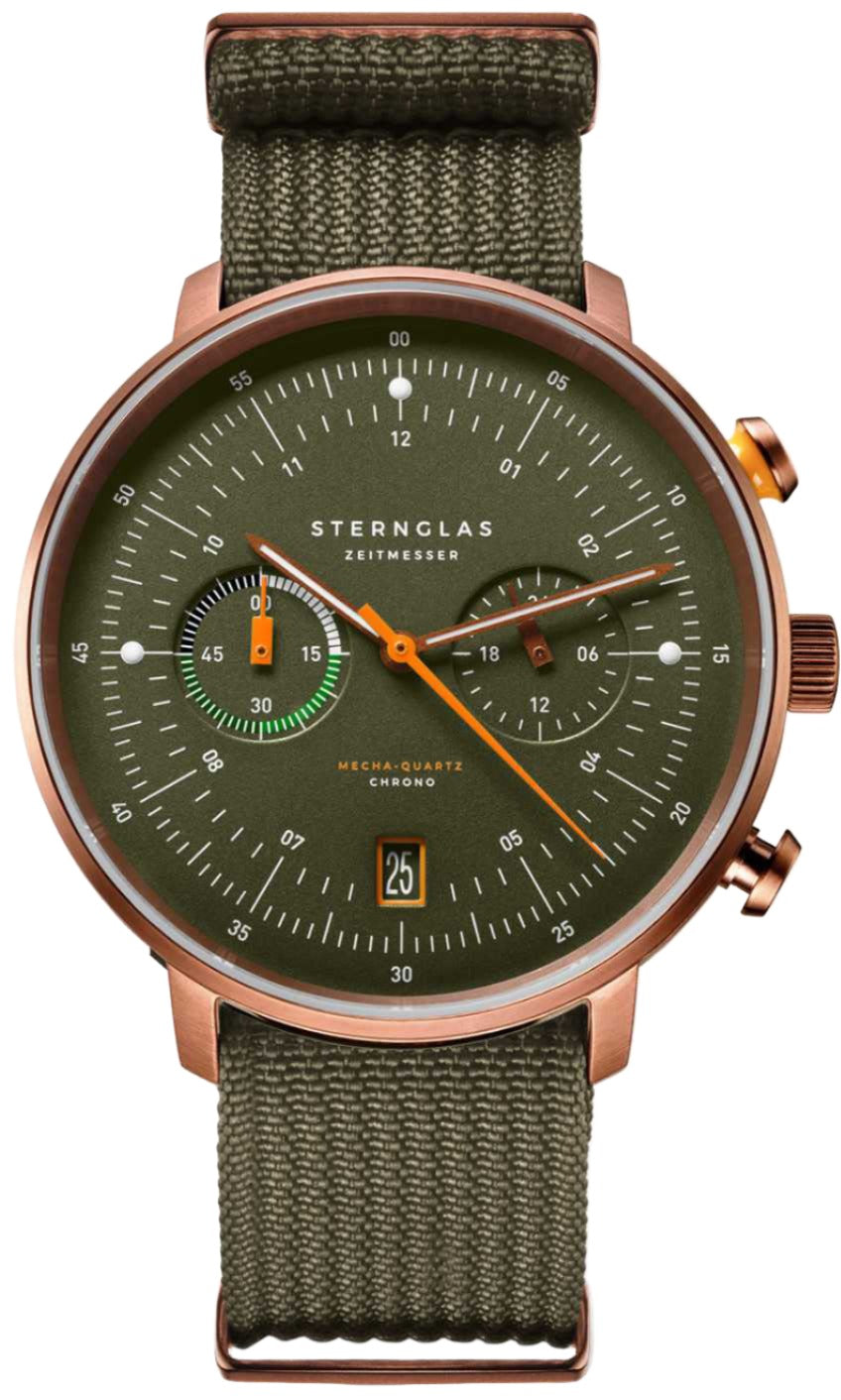 Sternglas Hamburg Chrono Green Bronze Watch S01-HC35-FI05 Watch | Jura ...
