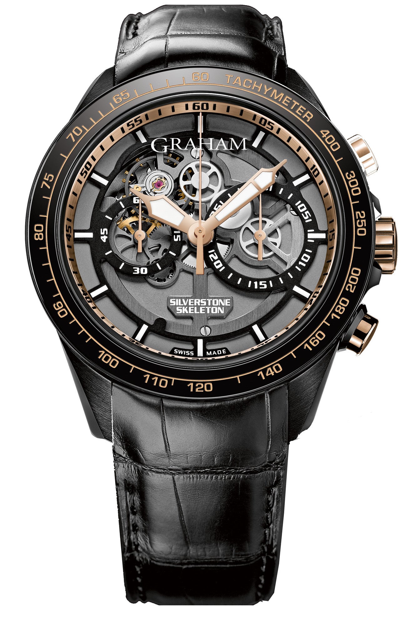 Graham Watch Silverstone RS Skeleton Black & Gold Limited Edition 2STAZ ...