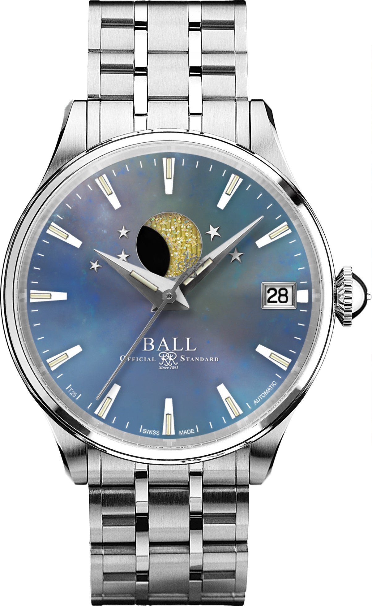 Ball Watch Company Trainmaster Moon Phase Ladies NL3082D-SJ-BE Watch ...
