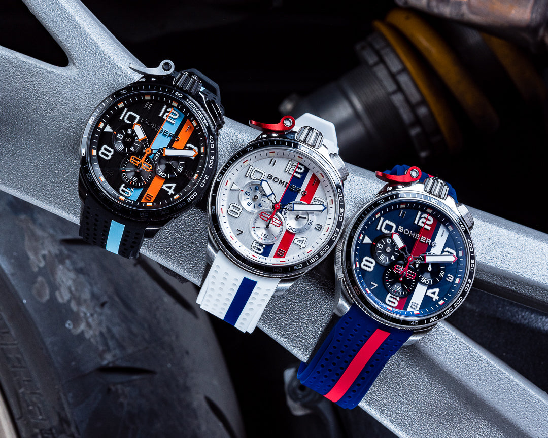 Bomberg Bolt-68 Racing Light Blue Stripe Watch BS45CHPBA.059-6.10 Watch ...