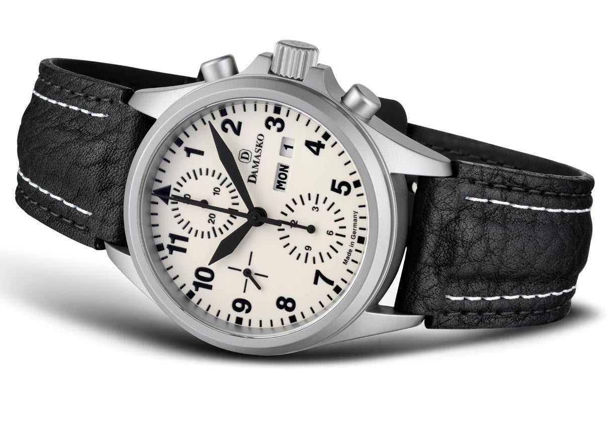 Damasko Watch DC57 Black Leather Pin DC 57 Black Leather Pin Watch ...