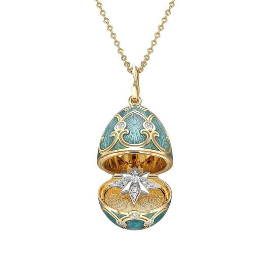 Faberge Palais Tsarskoye Selo Locket with En Tremblant Diamond Star ...