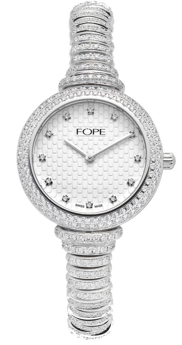 Fope Flex'It White Gold Diamonds Medium 14.5cm Watch LF001 PAVE M Watch ...