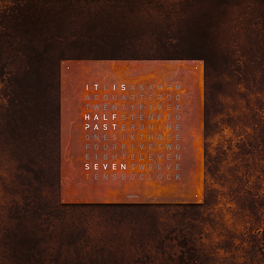 QLOCKTWO Earth 180 Creators Edition Rust Wall Clock Watch Q180ENRT ...