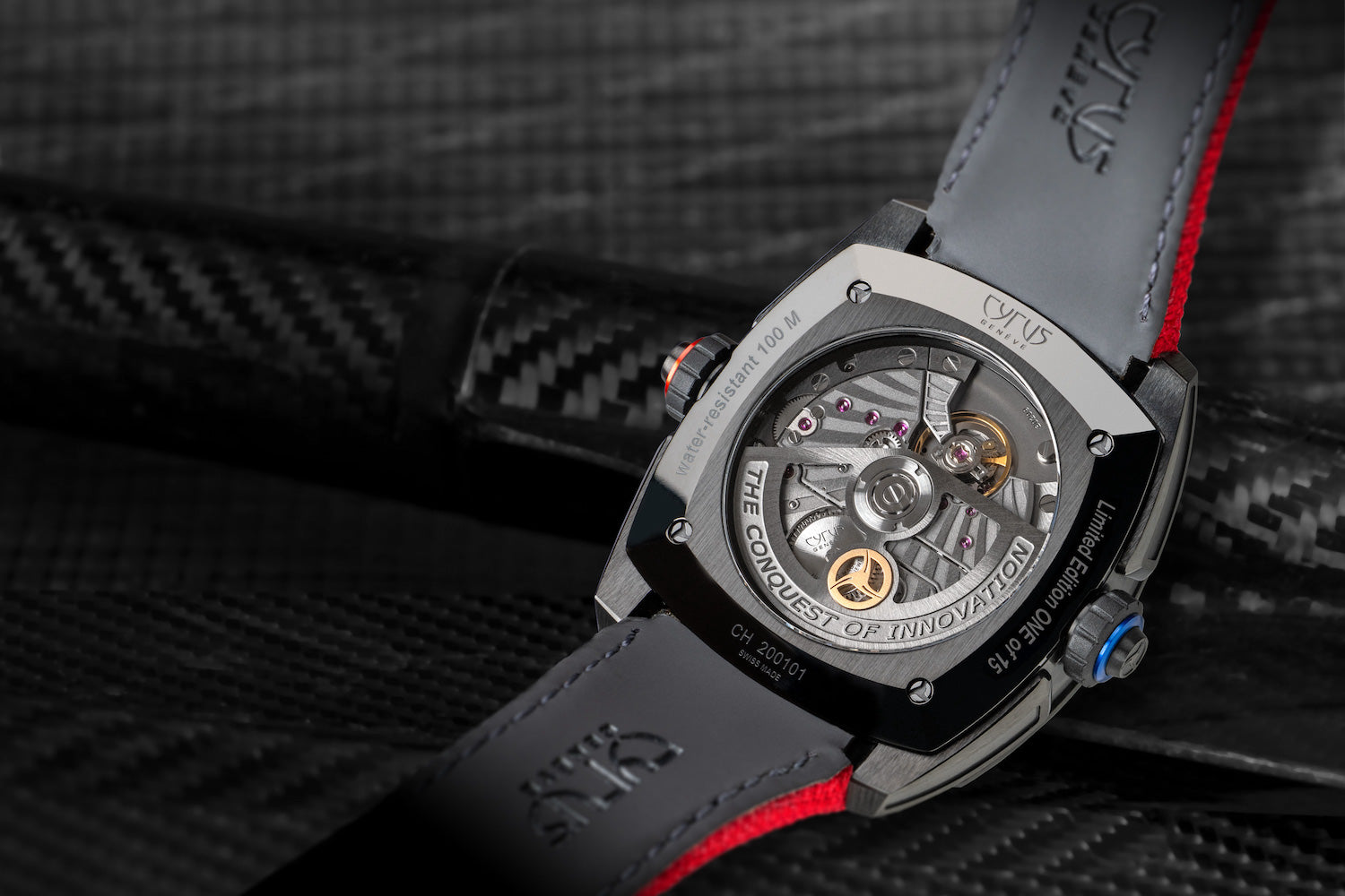 Cyrus Watch Klepcys Dice Black DLC Carbon Fiber Limited Edition 539.508 ...