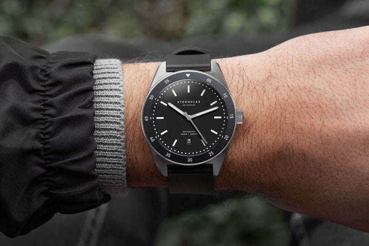 Sternglas Marus Automatic Black Rubber S02-MA03-KA01 Watch | Jura Watches