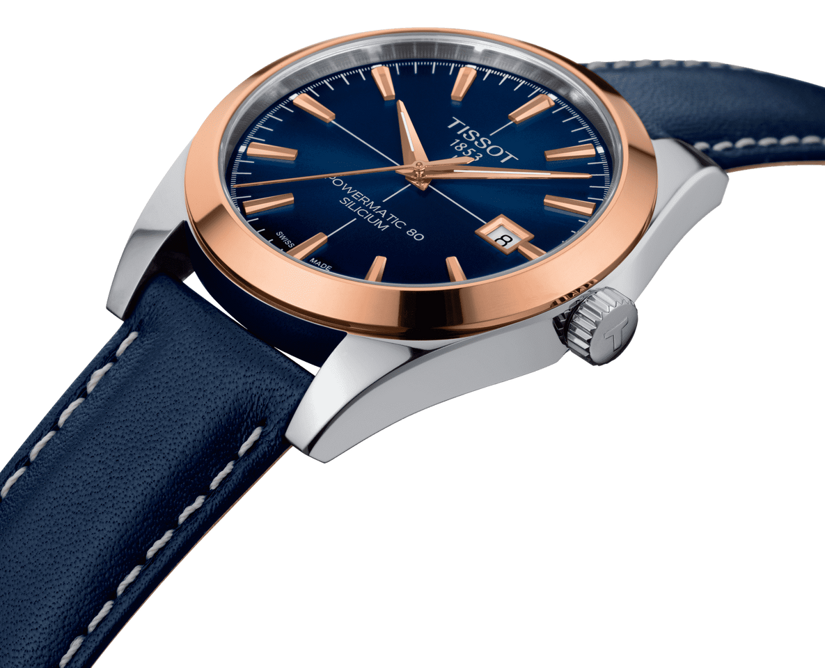 Tissot Gentleman Powermatic 80 Silicium Solid 18K Gold Watch ...