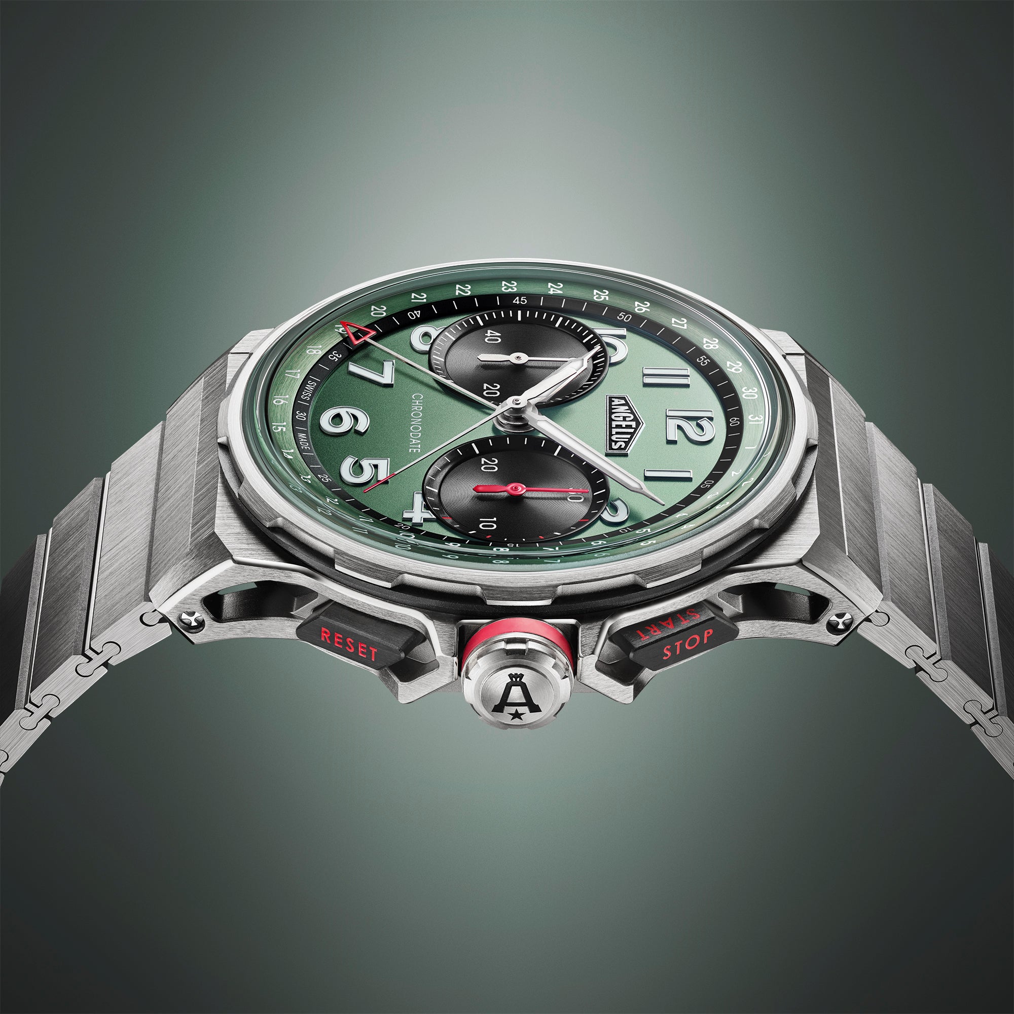 Angelus Watch Chronodate Titanium Green Titanium 0CDZF.F01A.M009T Watch ...