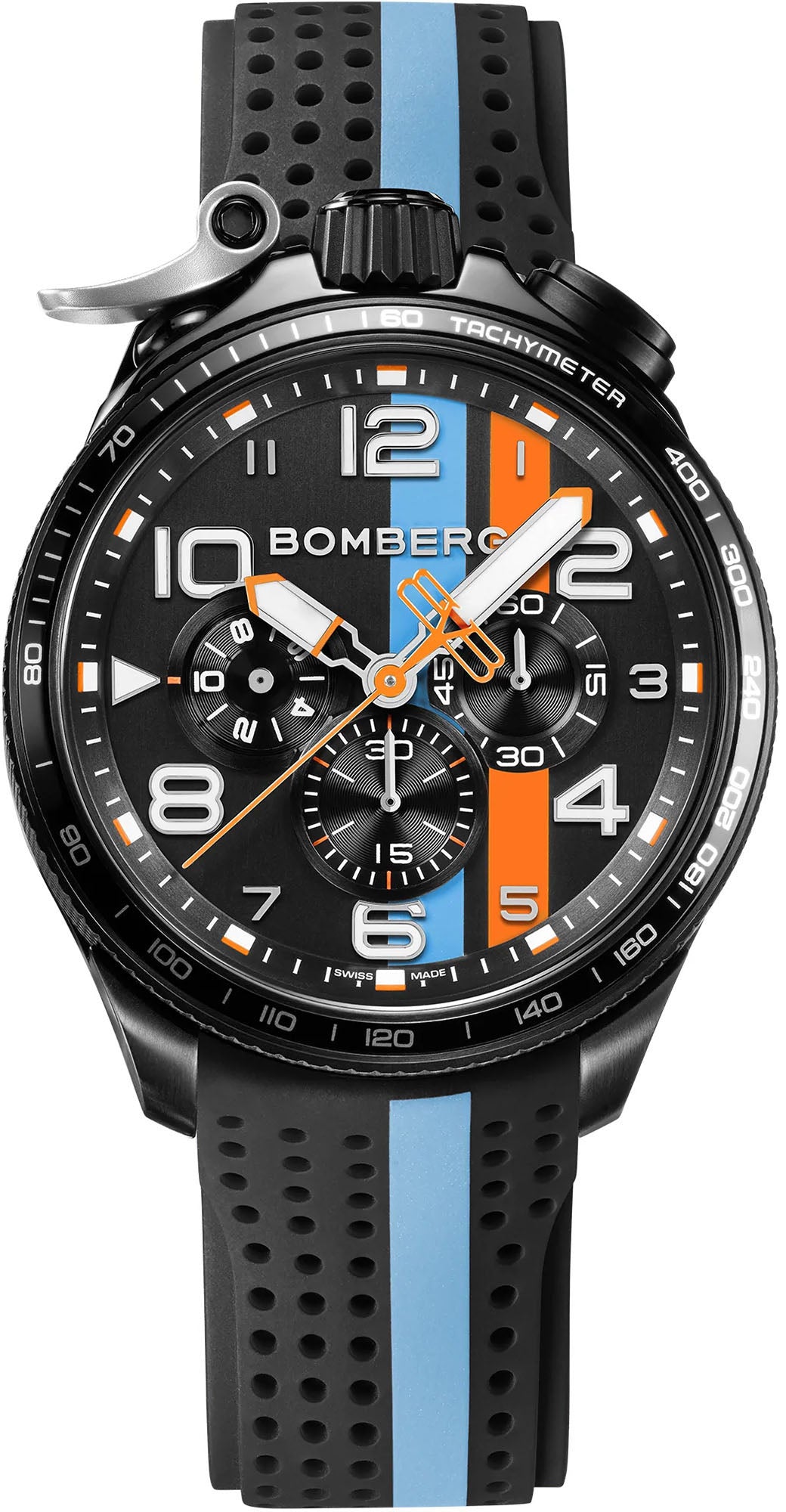 Bomberg Bolt-68 Racing Light Blue Stripe Watch BS45CHPBA.059-6.10 Watch ...