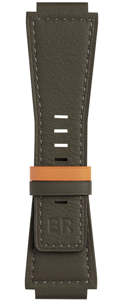 Bell & Ross Strap BR01/BR03 Calfskin Khaki Orange Reversible XL B-V-083 ...
