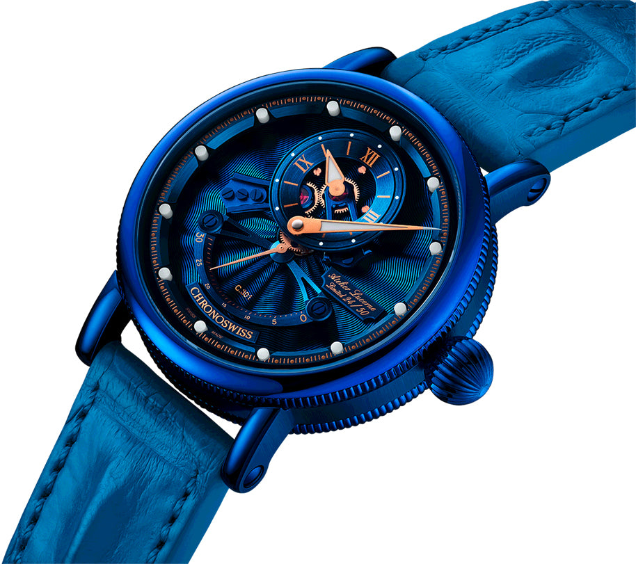 Chronoswiss Watch Flying Grand Regulator Open Gear ReSec Limited Edition CH-6926-BLGO Watch ...