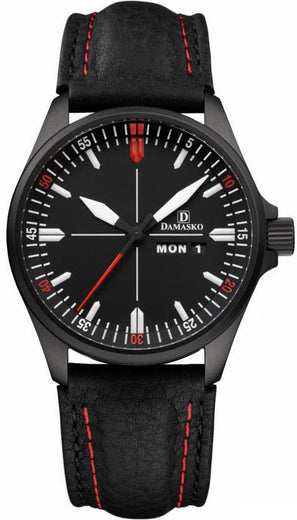 Damasko Watch DA 343 Black PVD Leather Pin DA 343 Black Leather Pin ...