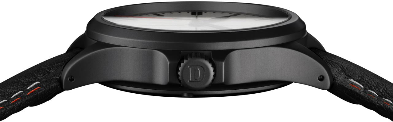Damasko Watch DA 35 Black PVD Leather Pin DA 35 Black Leather Pin Watch ...