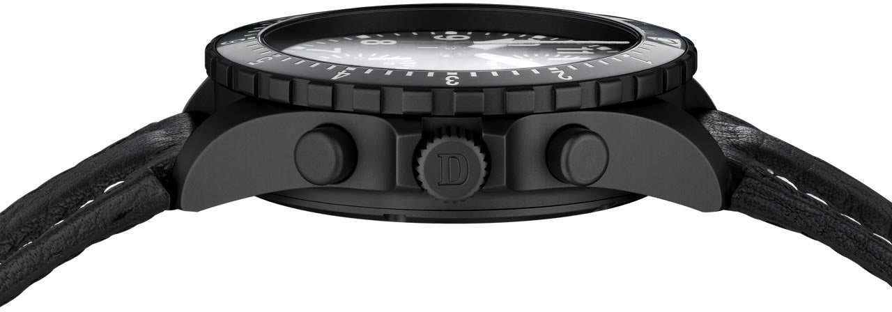 Damasko Watch DC 66 Black PVD Leather Pin DC 66 Black Leather Pin Watch ...