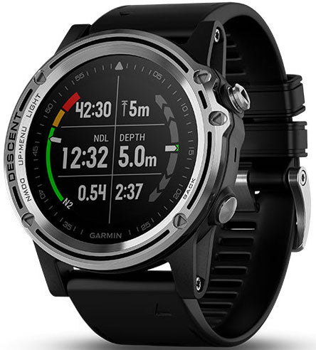 Garmin Watch Descent Mk1 Silver Sapphire Black Band 010-01760-10 Watch ...