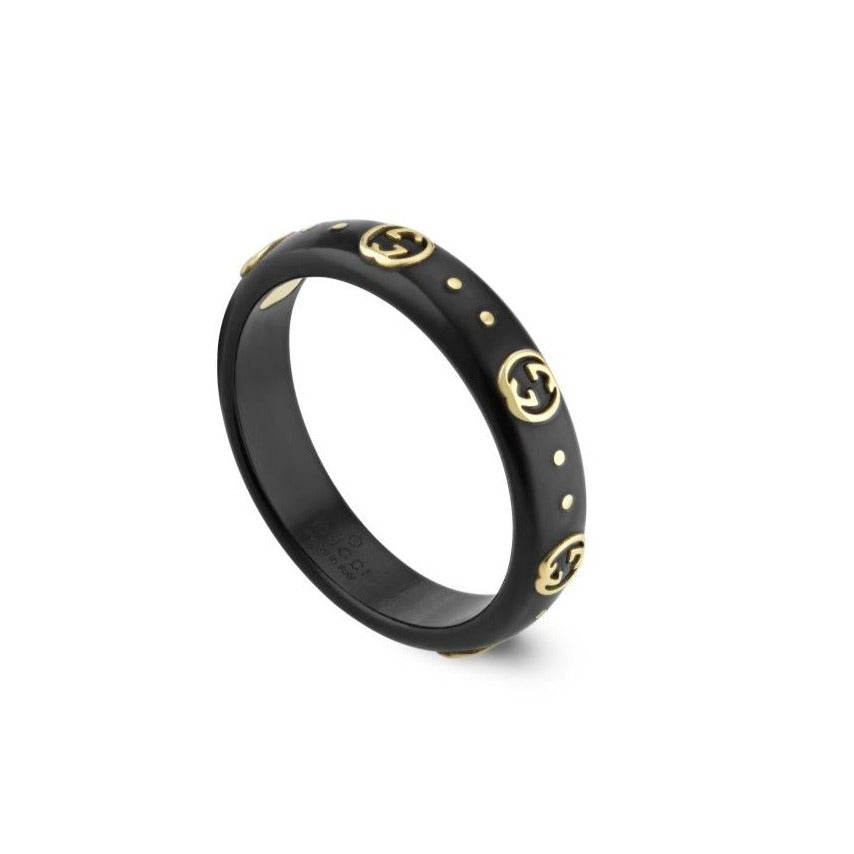 Gucci Icon 18ct Yellow Gold Interlocking G Band Ring D YBC679262001 ...
