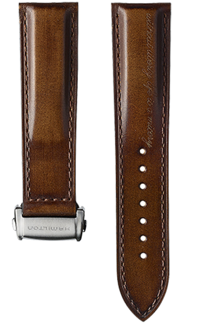Hamilton Strap American Classic Leather Brown H600.324.115 Watch strap ...