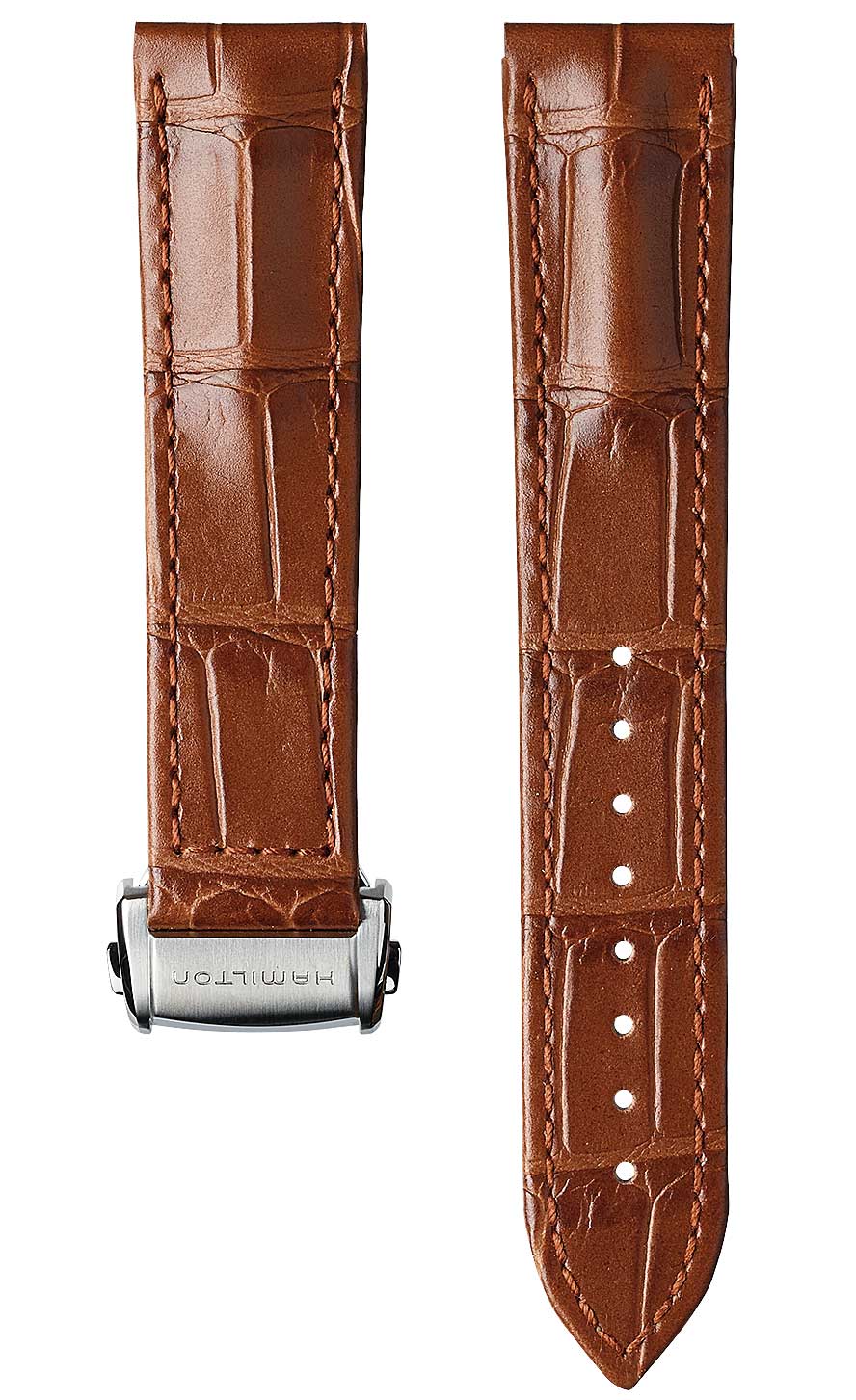 Hamilton Strap Jazzmaster Aligator Leather Light Brown H600.324.120 ...