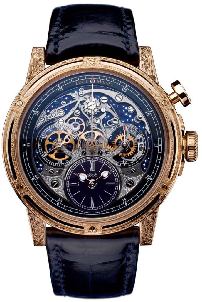 Louis Moinet Watch Memoris Red Eclipse Rose Gold Hand Engraved Limited ...