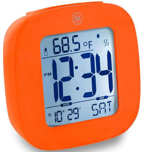 Marathon Clock Compact Alarm Temperature & Date Orange Watch | Jura Watches