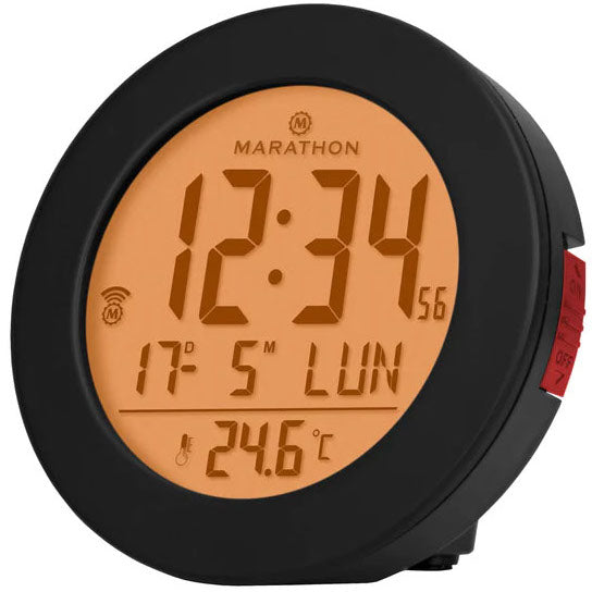 Marathon Clock Atomic Alarm Black Watch | Jura Watches