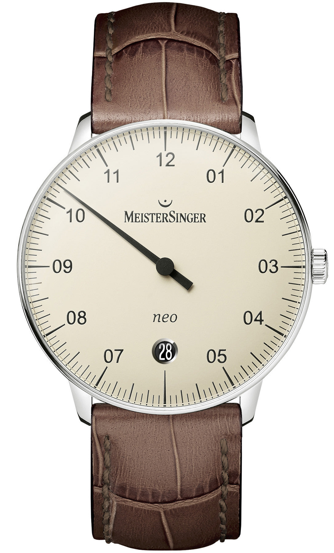 MeisterSinger Watch Neo NE903N Brown Croc Leather Watch | Jura Watches