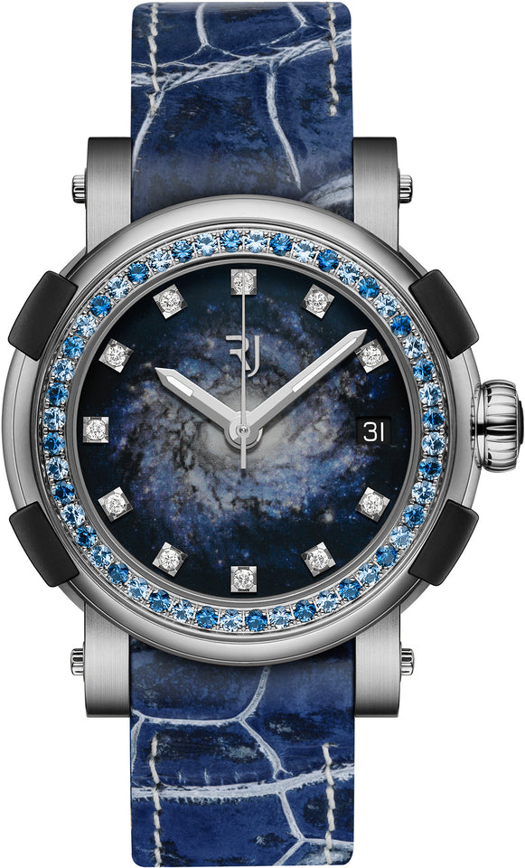 RJ Watches ARRAW Star Twist Titanium Blue Spiral Galaxy 39mm D 1S39A ...