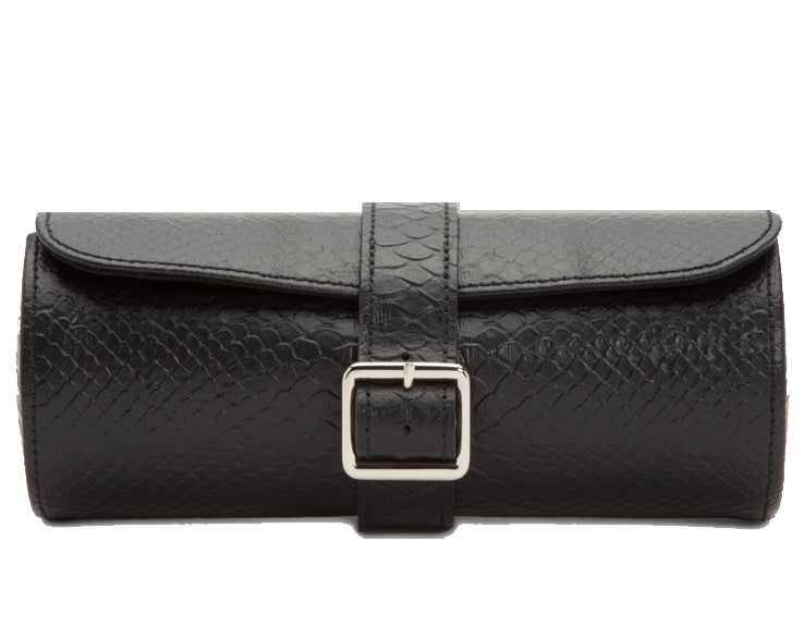 Wolf Watch Roll Exotic Triple Black D 462820 Accessories | Jura Watches