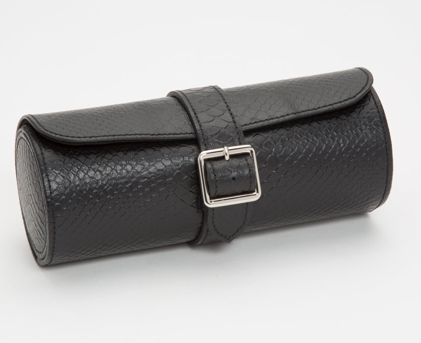 Wolf Watch Roll Exotic Triple Black D 462820 Accessories | Jura Watches