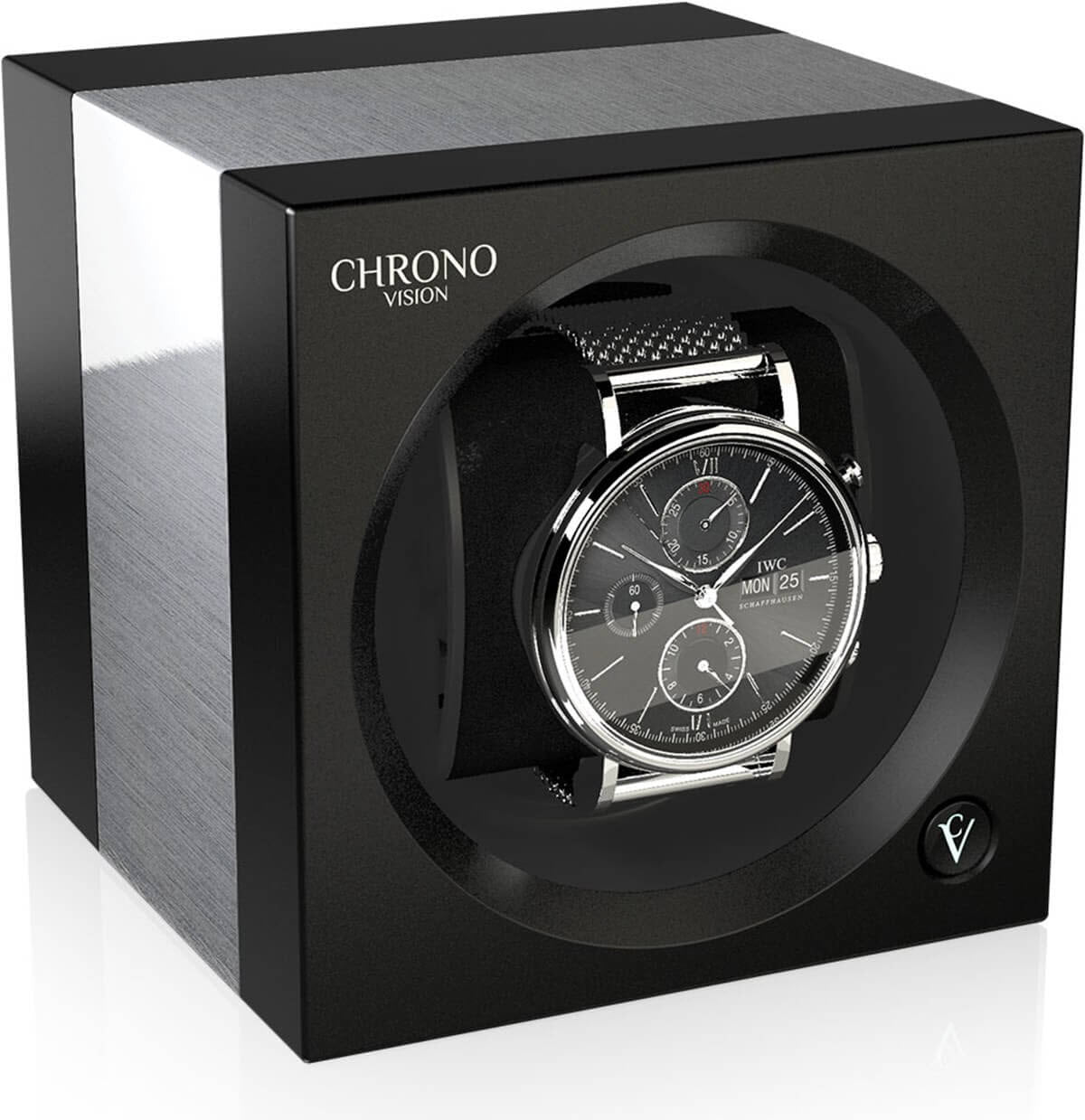 Chronovision One Watch Winder Bluetooth Aluminium Black Silk 70050/101 ...